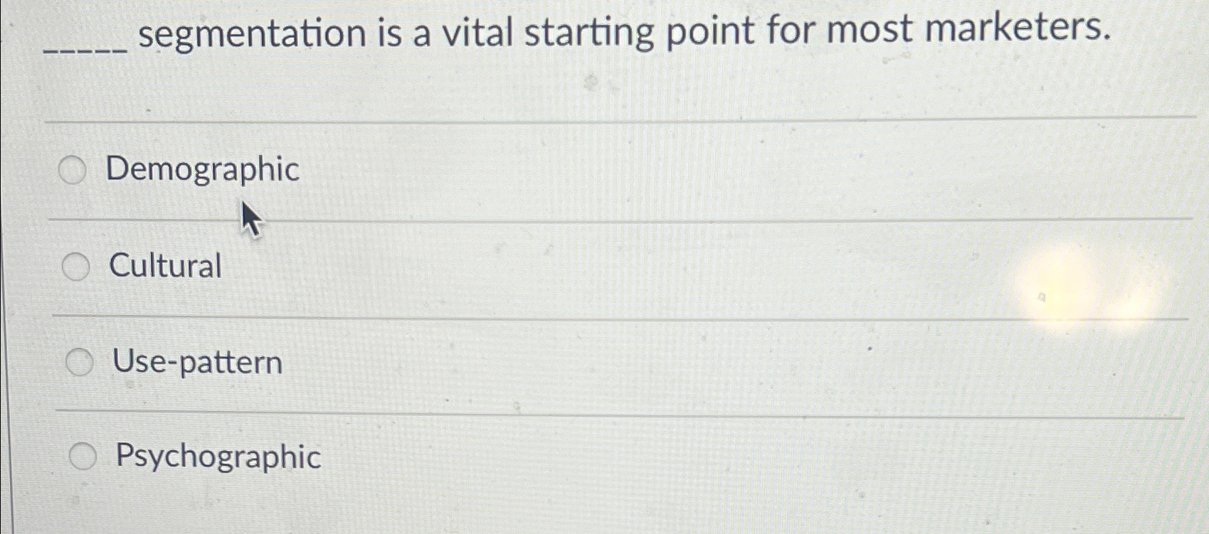 Solved q, ﻿segmentation is a vital starting point for most | Chegg.com