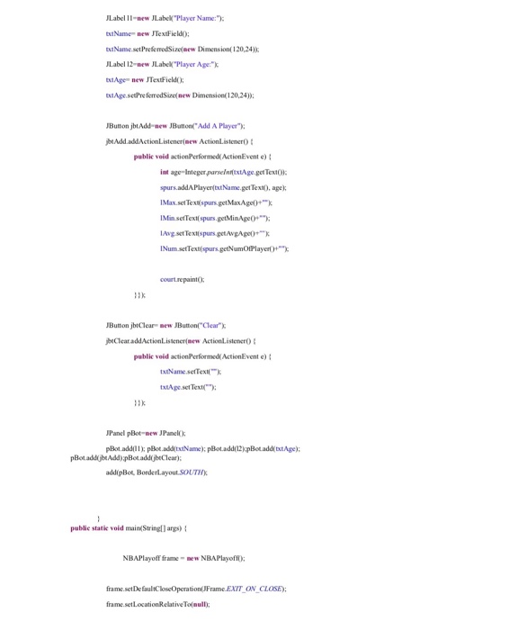 Solved Program #2 Write a program to simulate showing an NBA | Chegg.com