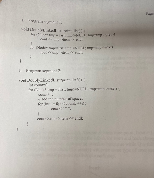 Solved 3 Time Complexity And Doubly Linked List 1 0573