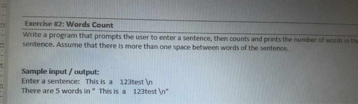 Solved Exercise 12 Words Count Write A Program That