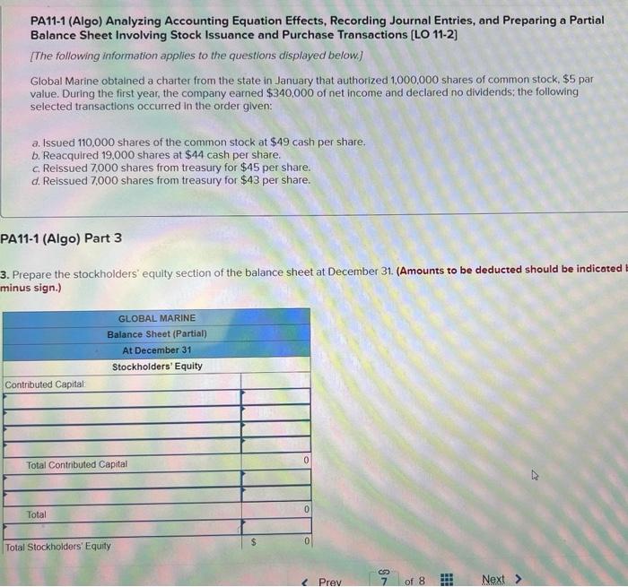 Solved PA11-1 (Algo) Analyzing Accounting Equation Effects, | Chegg.com