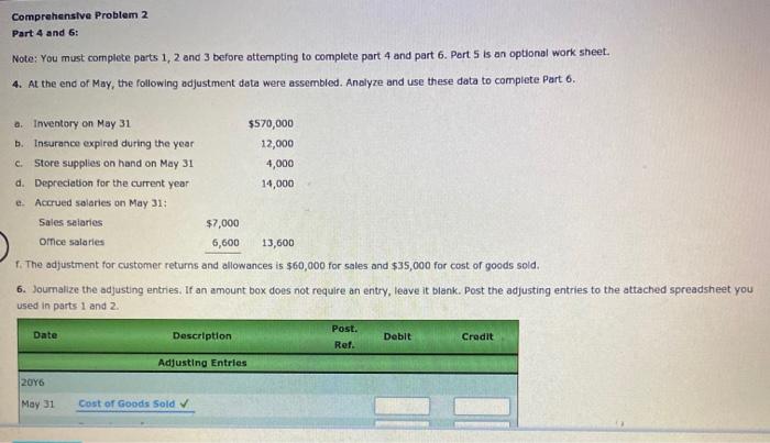 Solved Comprehensive Problem 2 Part 10: You must complete | Chegg.com