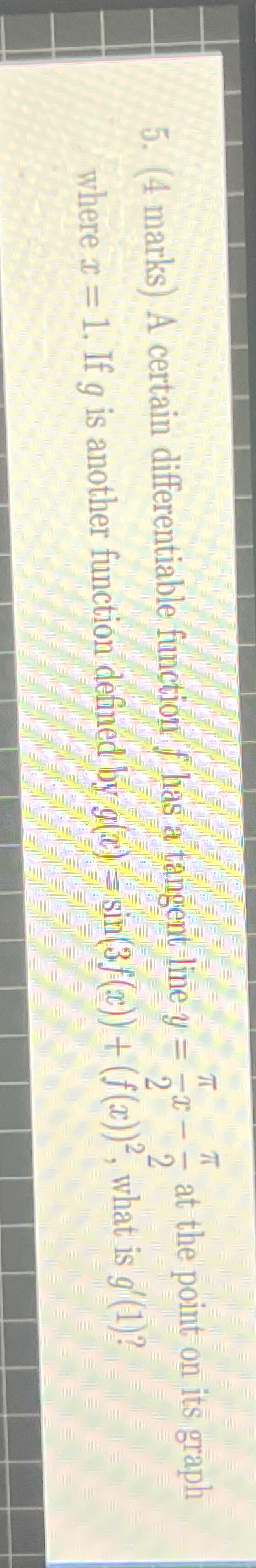 Solved ( 4 ﻿marks) ﻿A certain differentiable function f ﻿has | Chegg.com