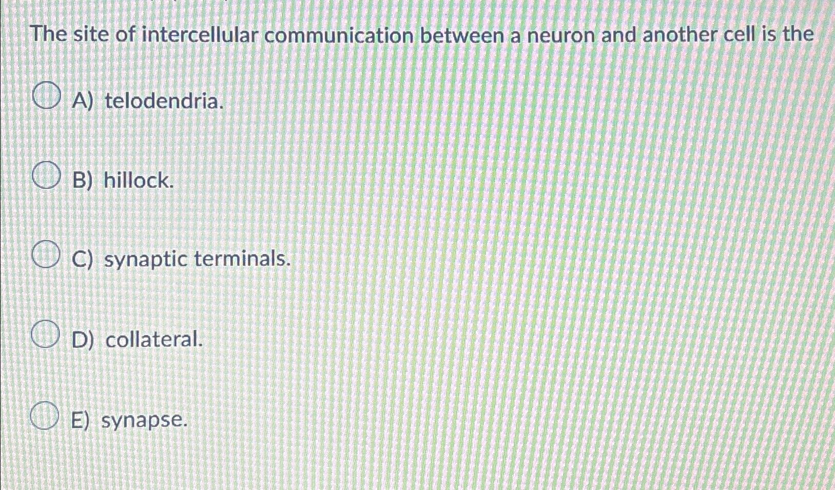 Solved The site of intercellular communication between a | Chegg.com