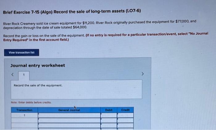 Solved Brief Exercise 7-15 (Algo) Record the sale of | Chegg.com