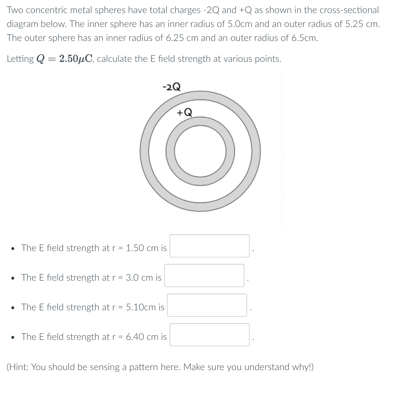 Solved Two concentric metal spheres have total charges -2Q | Chegg.com