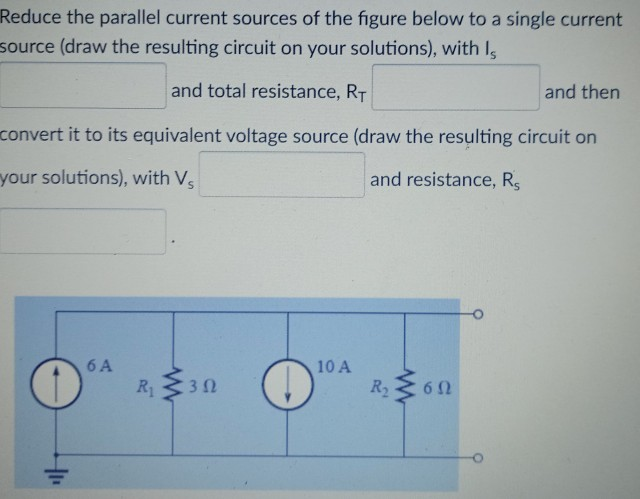 Solved Reduce the parallel current sources of the figure | Chegg.com