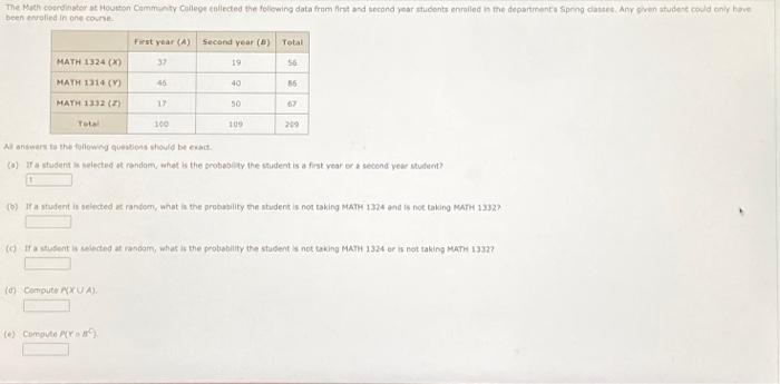 Solved The Math coordinator at Houston Community College | Chegg.com