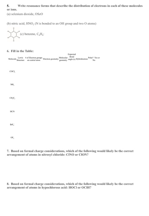 5. Write resonance forms that describe the | Chegg.com