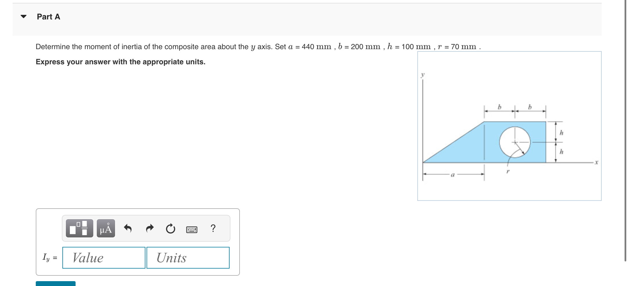 Solved Part ADetermine the moment of inertia of the | Chegg.com