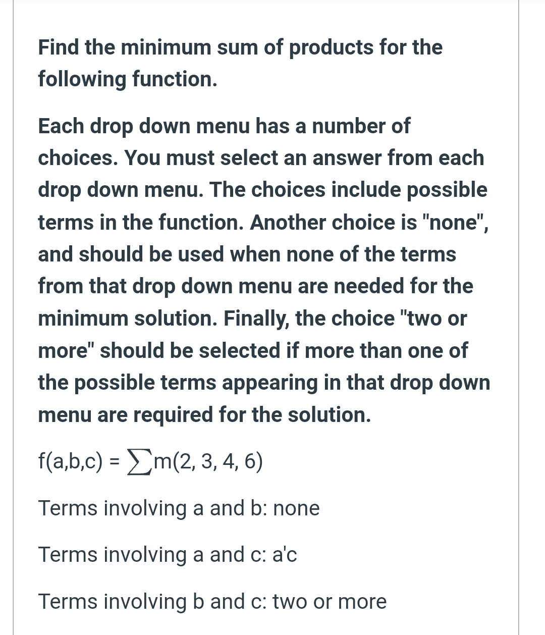 Solved Fill in the Karnaugh map with correct values for the | Chegg.com