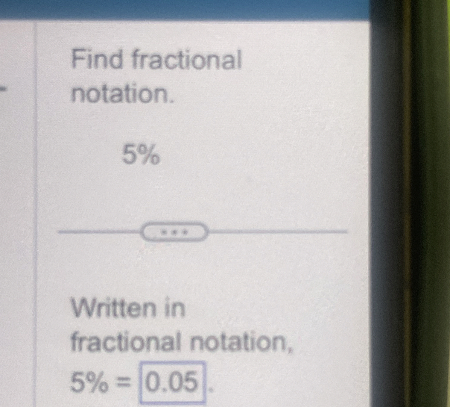 Solved Find fractional notation.5%Written in fractional | Chegg.com