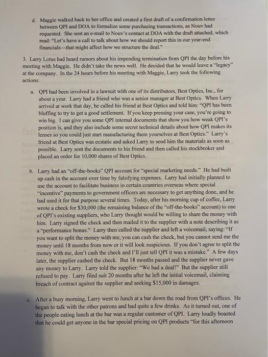 Part 1 - Fact Situation: Identification of Legal | Chegg.com