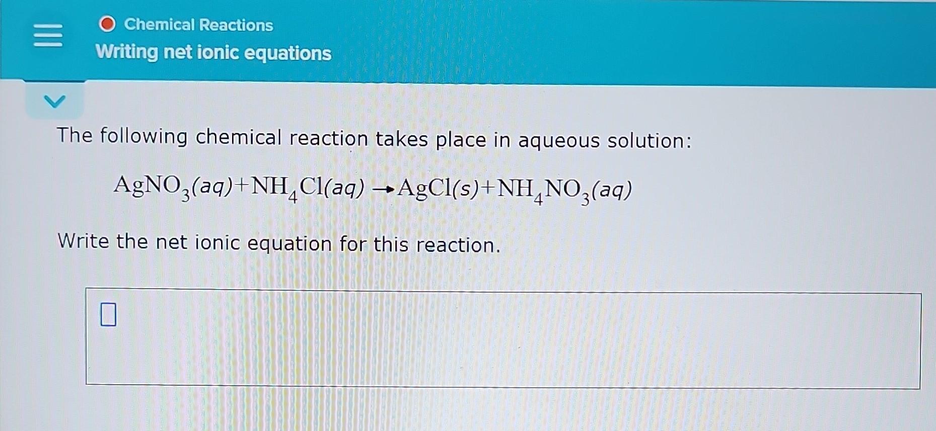 Solved The following chemical reaction takes place in | Chegg.com