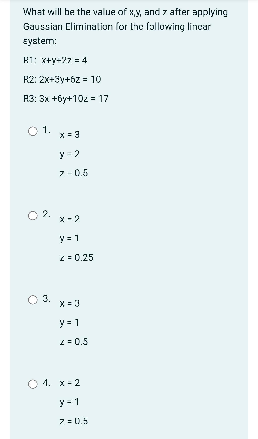 Solved What will be the value of x,y, and z after applying | Chegg.com