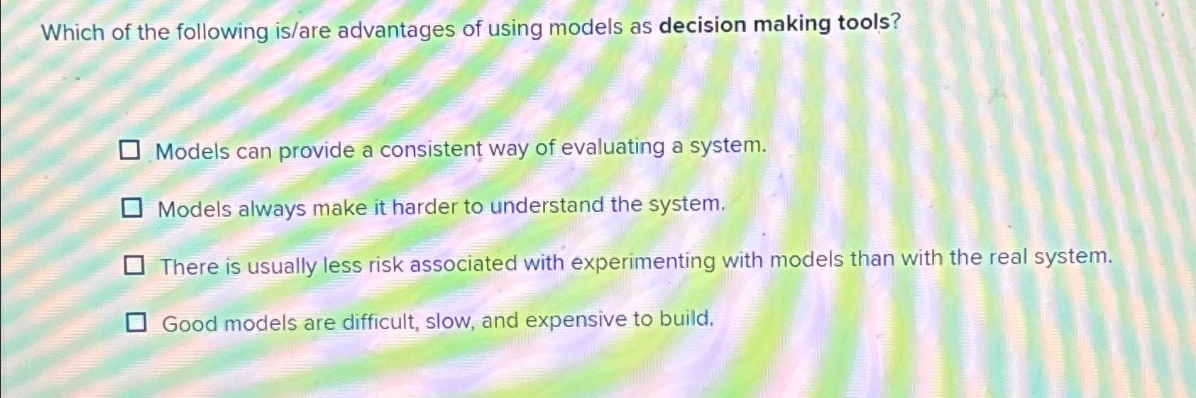 Solved Which of the following is/are advantages of using | Chegg.com