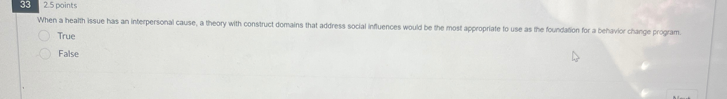 Solved 33 2.5 ﻿pointsWhen a health issue has an | Chegg.com