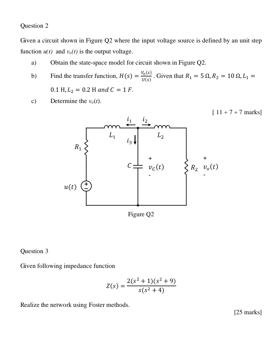 Solved Question 2Given a circuit shown in Figure Q2 ﻿where | Chegg.com