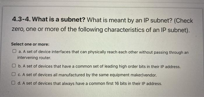 Solved 4 3 5b Subnetting Consider The Three Subnets In The