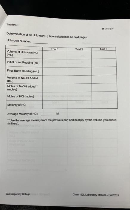 Solved Data Sheet Name: Section: Preparation of NaOH | Chegg.com