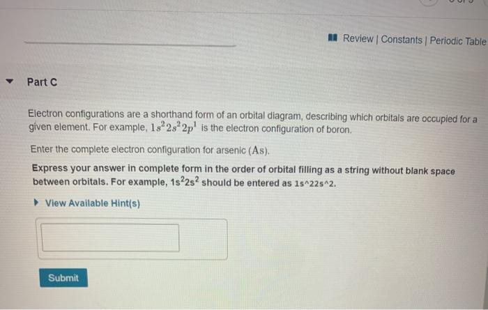 Solved A Review | Constants Periodic Table Part C Electron | Chegg.com