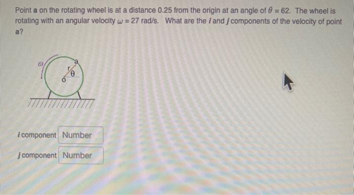 Solved Point a on the rotating wheel is at a distance 0.25 | Chegg.com