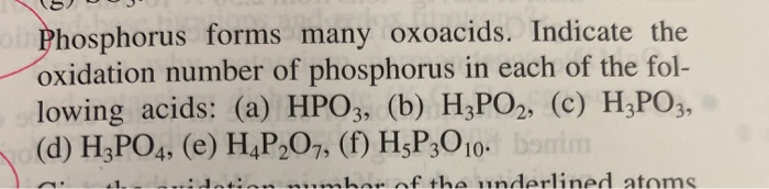 Solved Phosphorus forms many oxoacids. Indicate the | Chegg.com