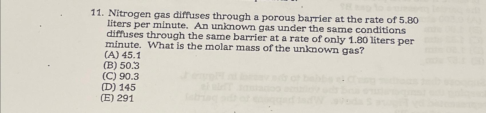 Solved Nitrogen gas diffuses through a porous barrier at the | Chegg.com