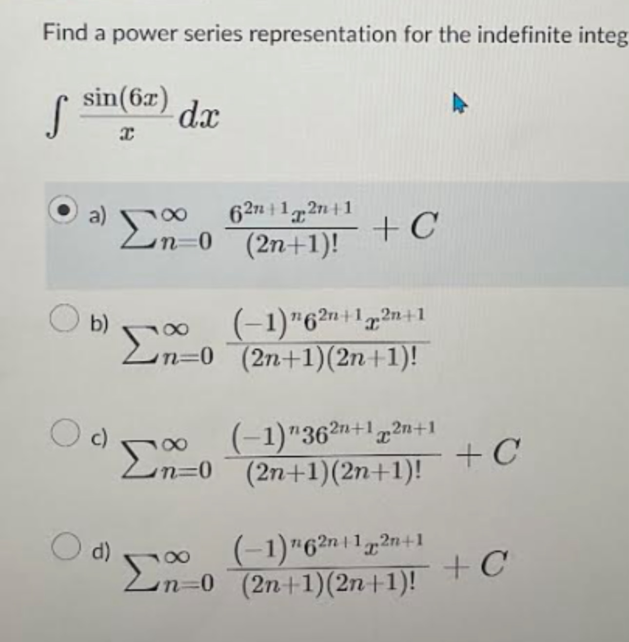 Solved Find a power series representation for the indefinite | Chegg.com