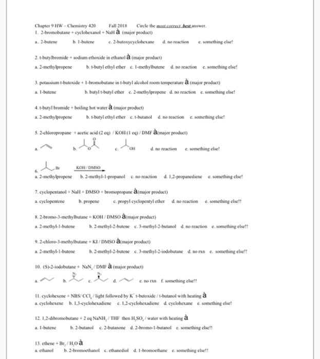 Solved 9 Chapter 9 HW - Chemistry 4.20 Fall 2018 Circle the | Chegg.com