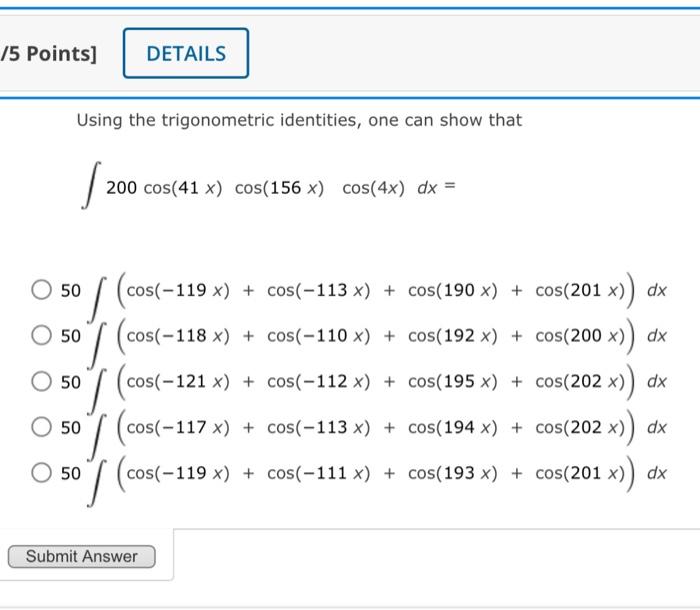Solved Using the trigonometric identities, one can show that | Chegg.com