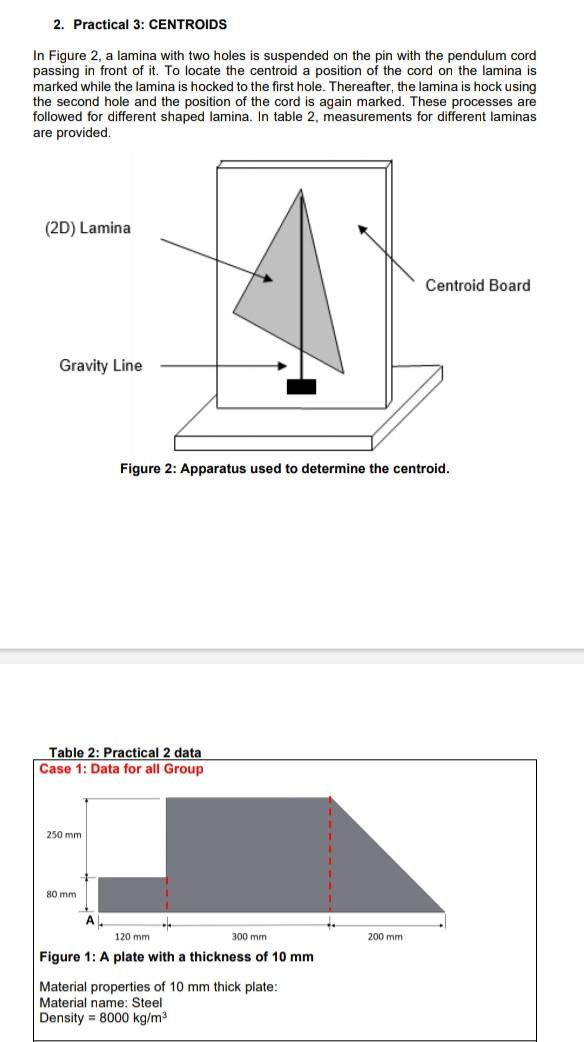 Solved 2. Practical 3: CENTROIDS In Figure 2, a lamina with | Chegg.com