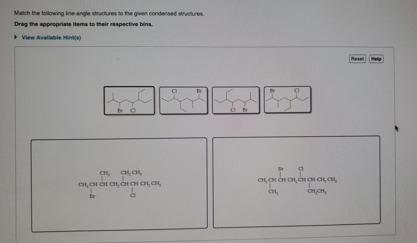 Solved Match the following line-angle structures to the | Chegg.com