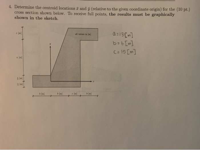 Solved Determine the centroid locations x and y (relative to | Chegg.com