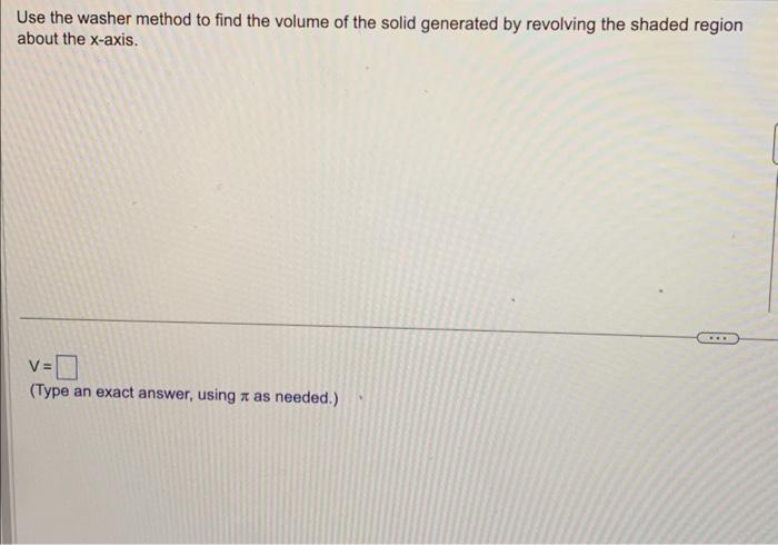Solved Use the washer method to find the volume of the solid | Chegg.com