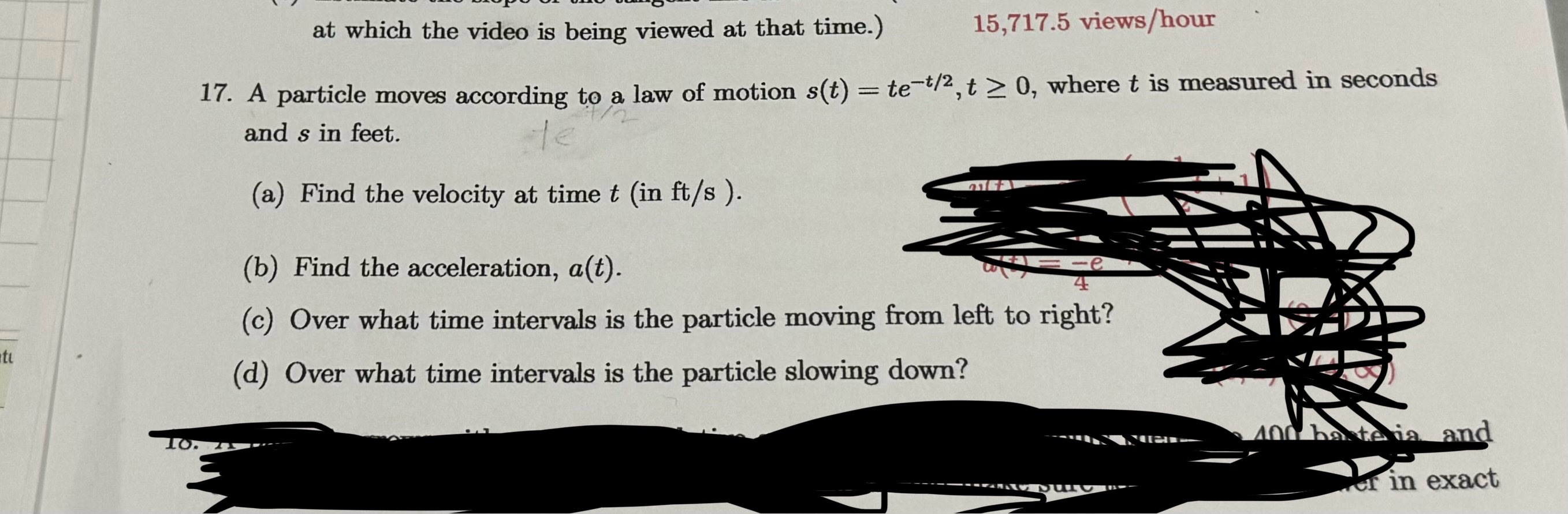 Solved 17. ﻿A particle moves according to a law of motion | Chegg.com