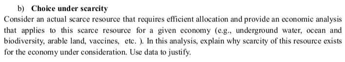 Solved b) ﻿Choice under scarcityConsider an actual scarce | Chegg.com