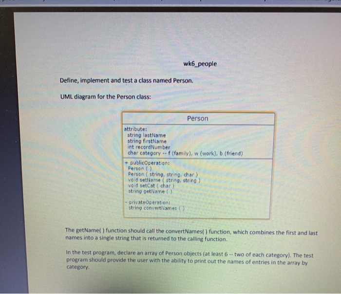 Solved wk6_people Define, implement and test a class named | Chegg.com