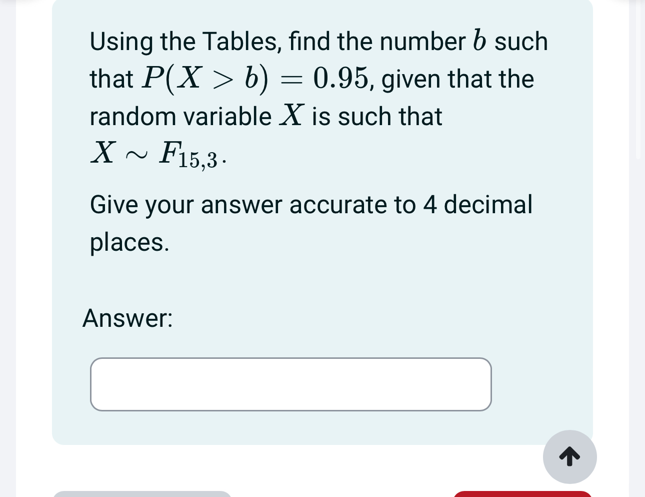Solved Using the Tables, find the number b ﻿such that | Chegg.com