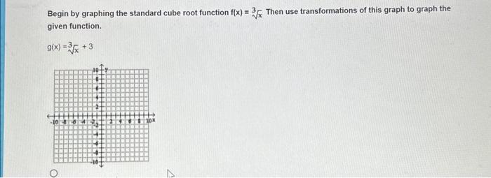 Solved Begin by graphing the standard cube root function | Chegg.com