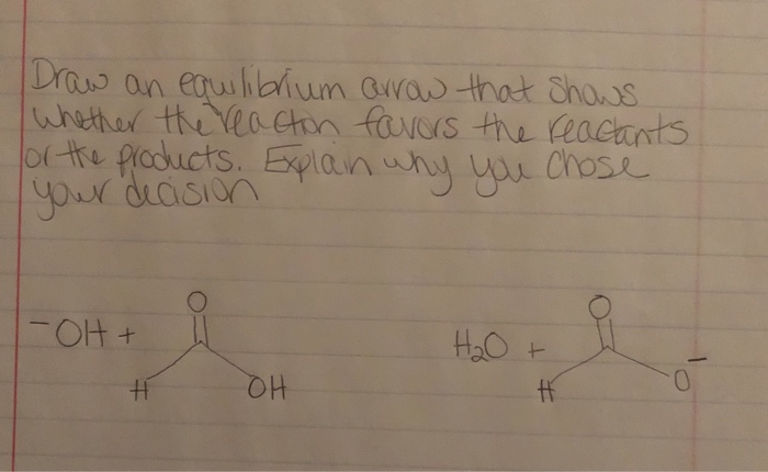 Solved Draw an equilibrium arrow that shows Whether the | Chegg.com