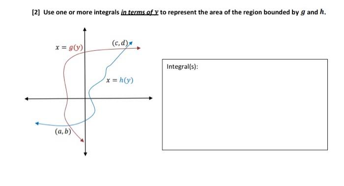 Solved [2] Use one or more integrals in terms of Y to | Chegg.com