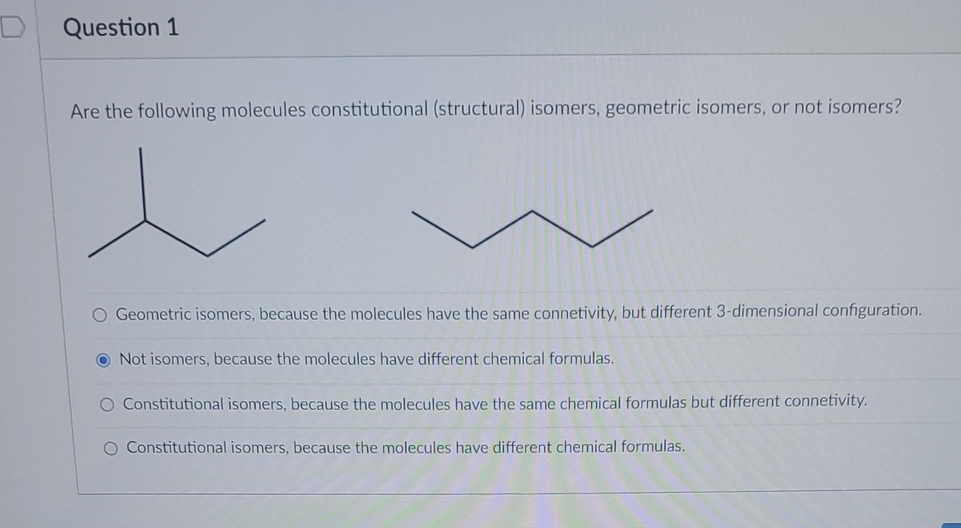 Solved Are the following molecules constitutional | Chegg.com