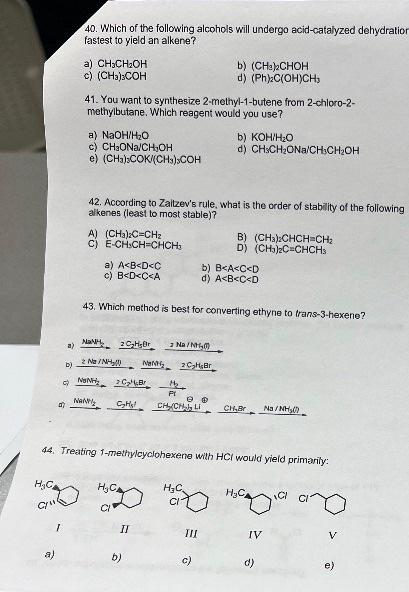 Solved 45. The reaction of Bra/CCle to cyclohexene would | Chegg.com