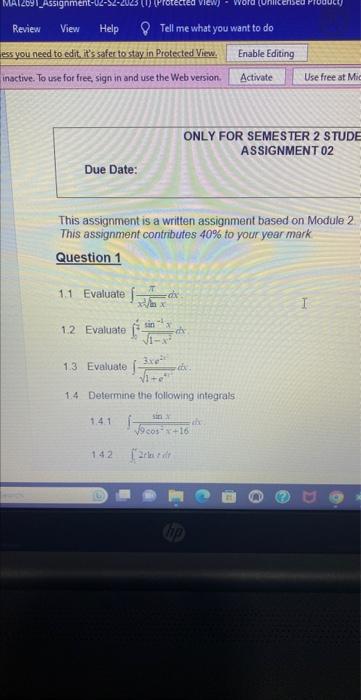 Solved Due Date: This assignment is a written assignment | Chegg.com