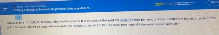 Solved Mark = O UNES, FUNCTIONS, SYSTEMS Solving a tax rate | Chegg.com Solved Mark = O UNES, FUNCTIONS, SYSTEMS Solving a tax rate | Chegg.com