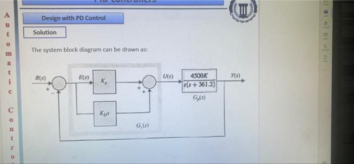 Solved ADD Design with PD Control Example Let us consider | Chegg.com