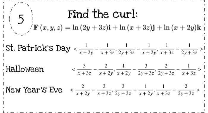 Solved 5 Find the curl: | Chegg.com