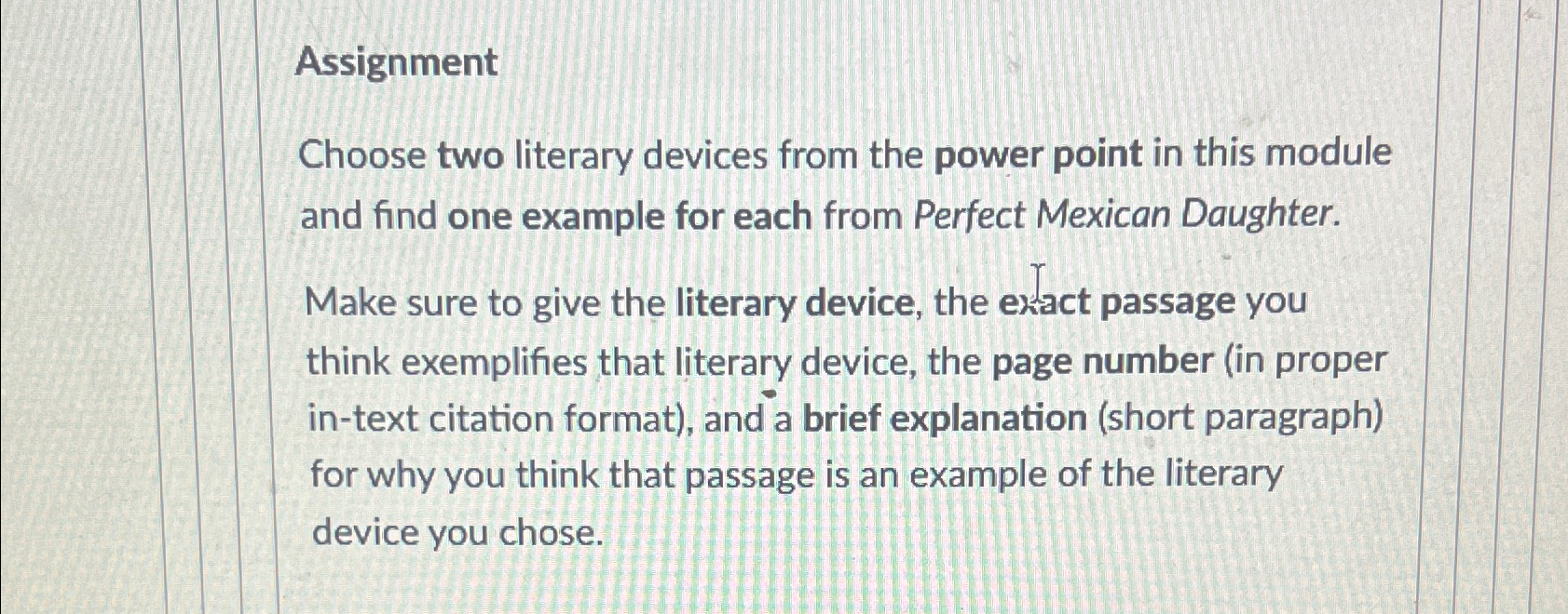 Solved AssignmentChoose two literary devices from the power | Chegg.com