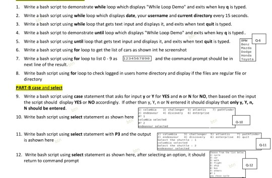 Solved BHM 06 Benz Mazda Dodge Honda Toyota 1. Write a bash | Chegg.com